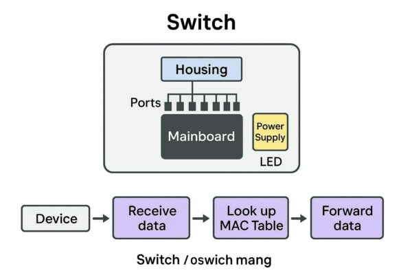 Switch là gì? Chức năng, cấu tạo và các loại Switch mạng - VNS