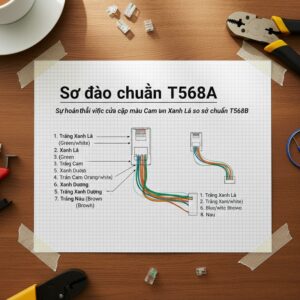 Sơ đồ chuẩn bấm dây mạng: T568A, T568B & Pinout RJ45 Chi tiết - VNS